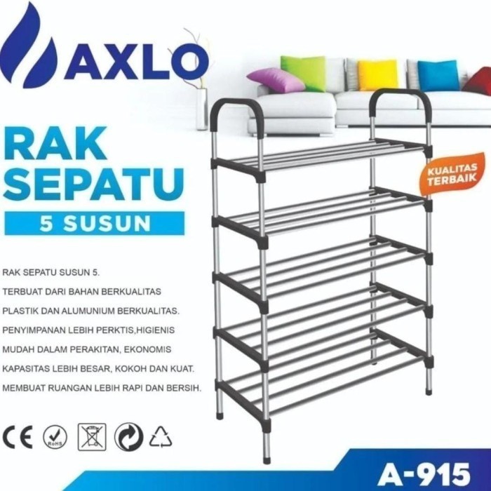 Jual RAK SEPATU AXLO 5 SUSUN RANGKA BESI PORTABLE | Shopee Indonesia