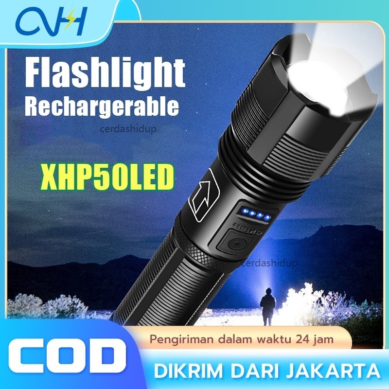 Jual Paket lengkap Senter LED Tactical 10000 Lumens Xhp 50 LED ...