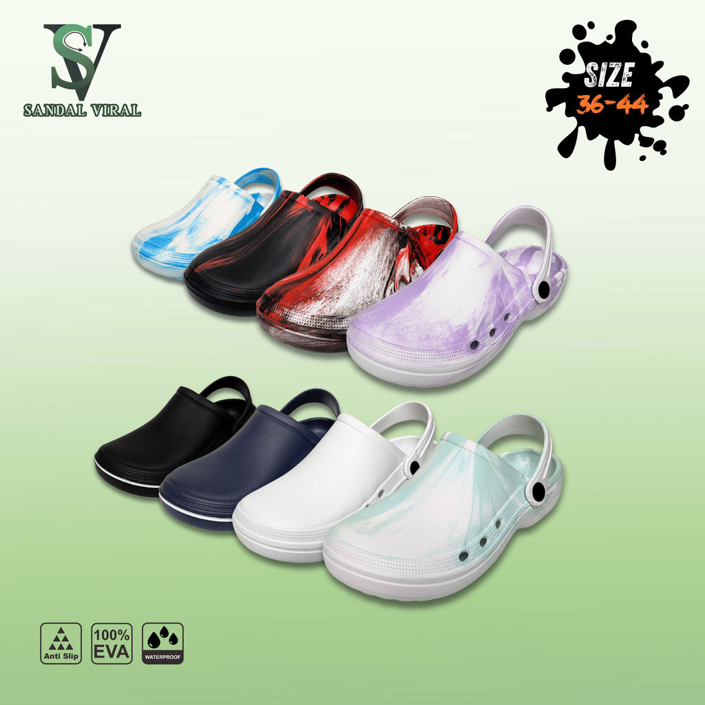 Jual Sandal kodok/Sandal baim/Sandal clog/Sandal chef/Sandal viral ...