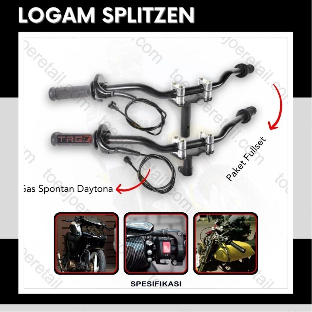 Jual stang setang rzr dan trondol dudukan plus raiser stang lengkap ...