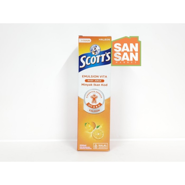 Jual Scott's Emulsion Vita Jeruk 200 ml Minyak Ikan Cod Liver Oil Scot ...