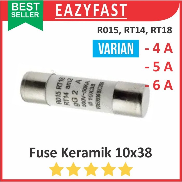 Jual Ceramic Fuse Keramik 10x38 4A 5A 6A 4 5 6 A Ampere R015 RT14 RT18 RT28 32 10 x 38 mm ...