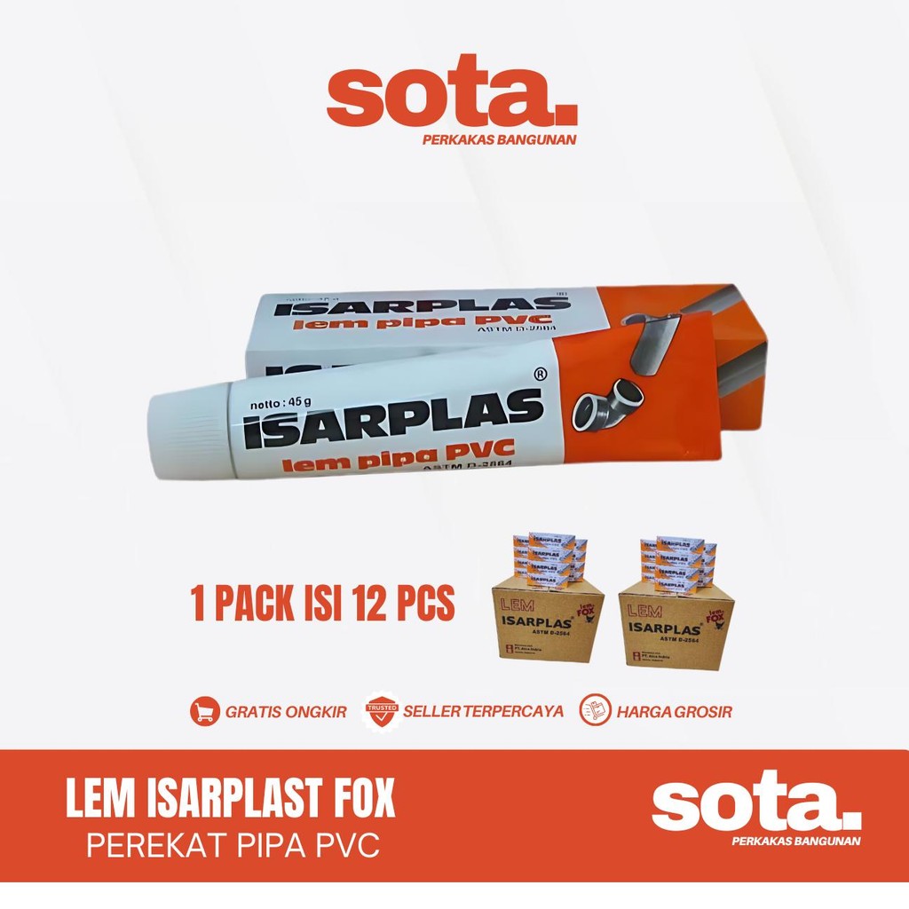 Jual Lem Pipa Isarplast Fox Tube Isi 40 gram / Pipa Paralon PVC (1 ...