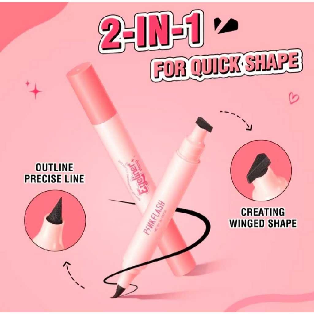 Jual PINKFLASH EYELINER STAMP LONG WEAR LIQUID E24-BK01 | Shopee Indonesia