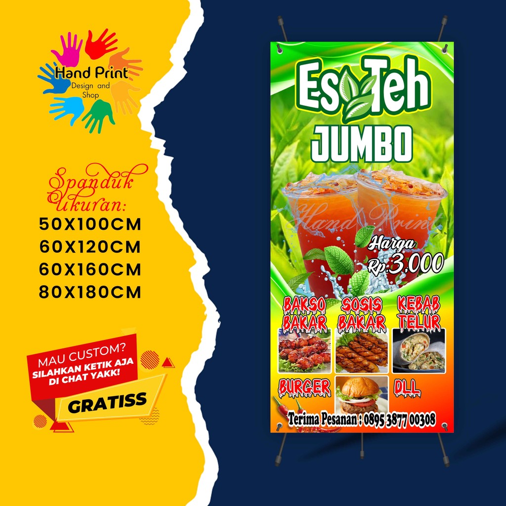 Jual Cetak Spanduk Banner Es Teh Jumbo & Aneka Menu Bakaran MMT Spanduk ...