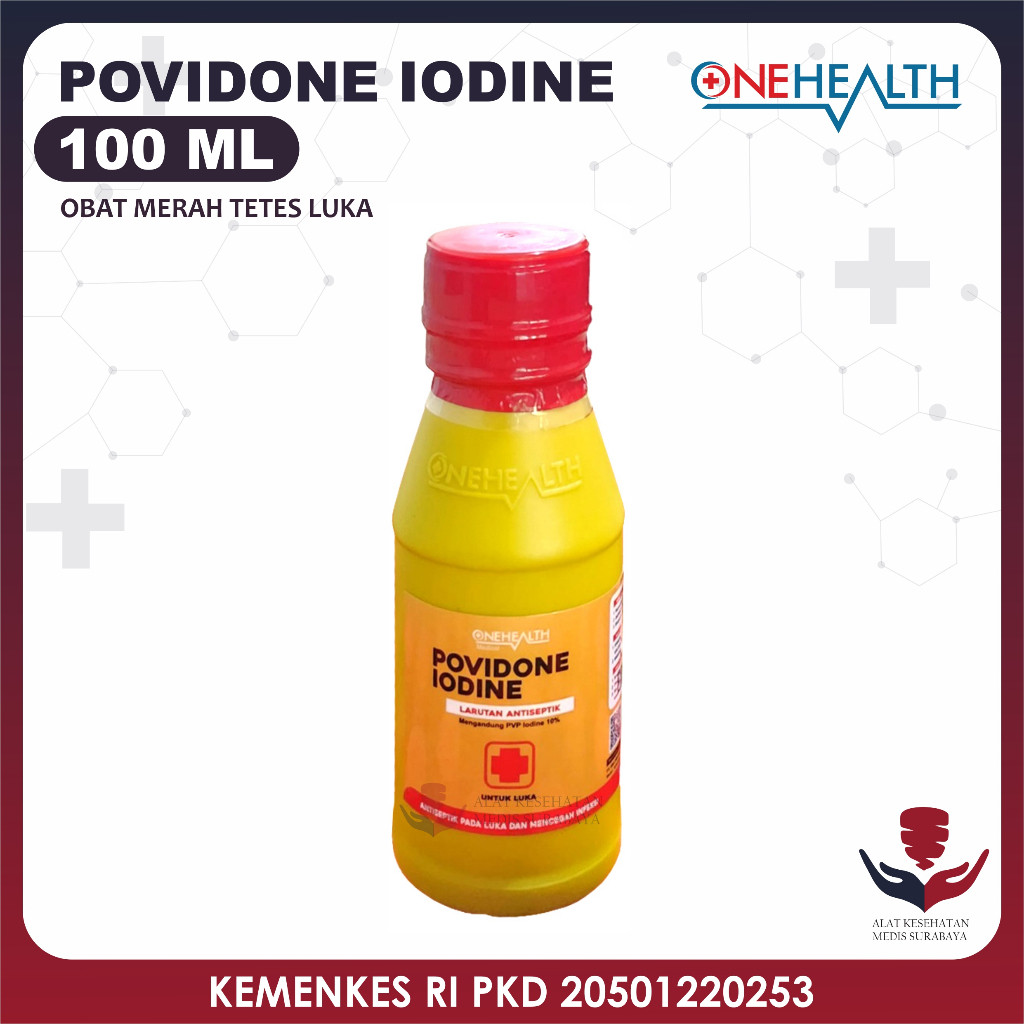 Jual OneHealth Antiseptik Povidone Iodine 100ml P3K Obat Tetes Luka ...