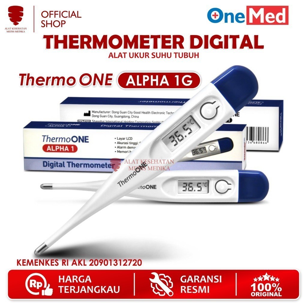 Jual Onemed Thermometer Alpha 1G ThermoOne Pengukur Temperatur Suhu ...