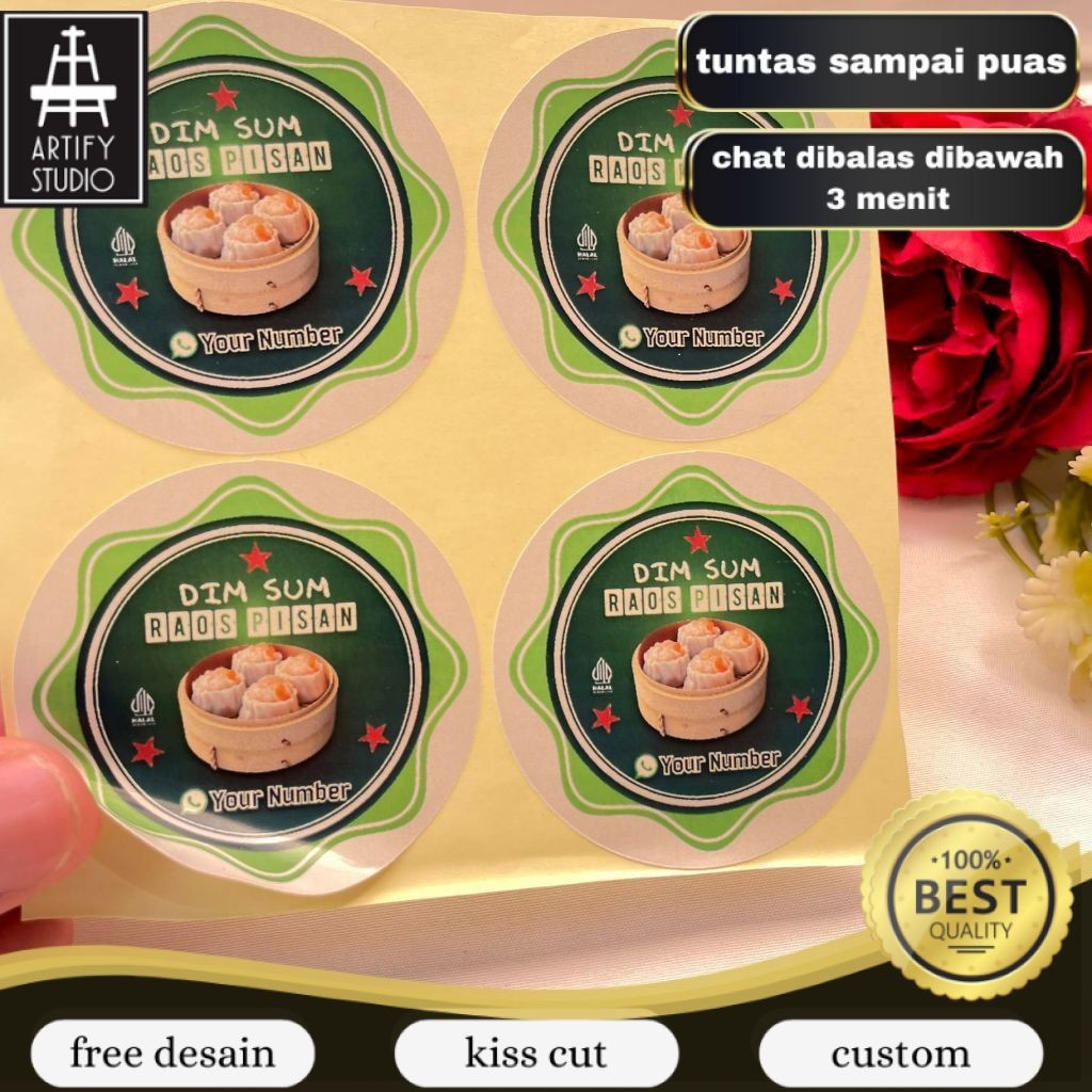 Jual Artify Sticker Print Label Makanan Dimsum Stiker Edisi Dim Sum ...