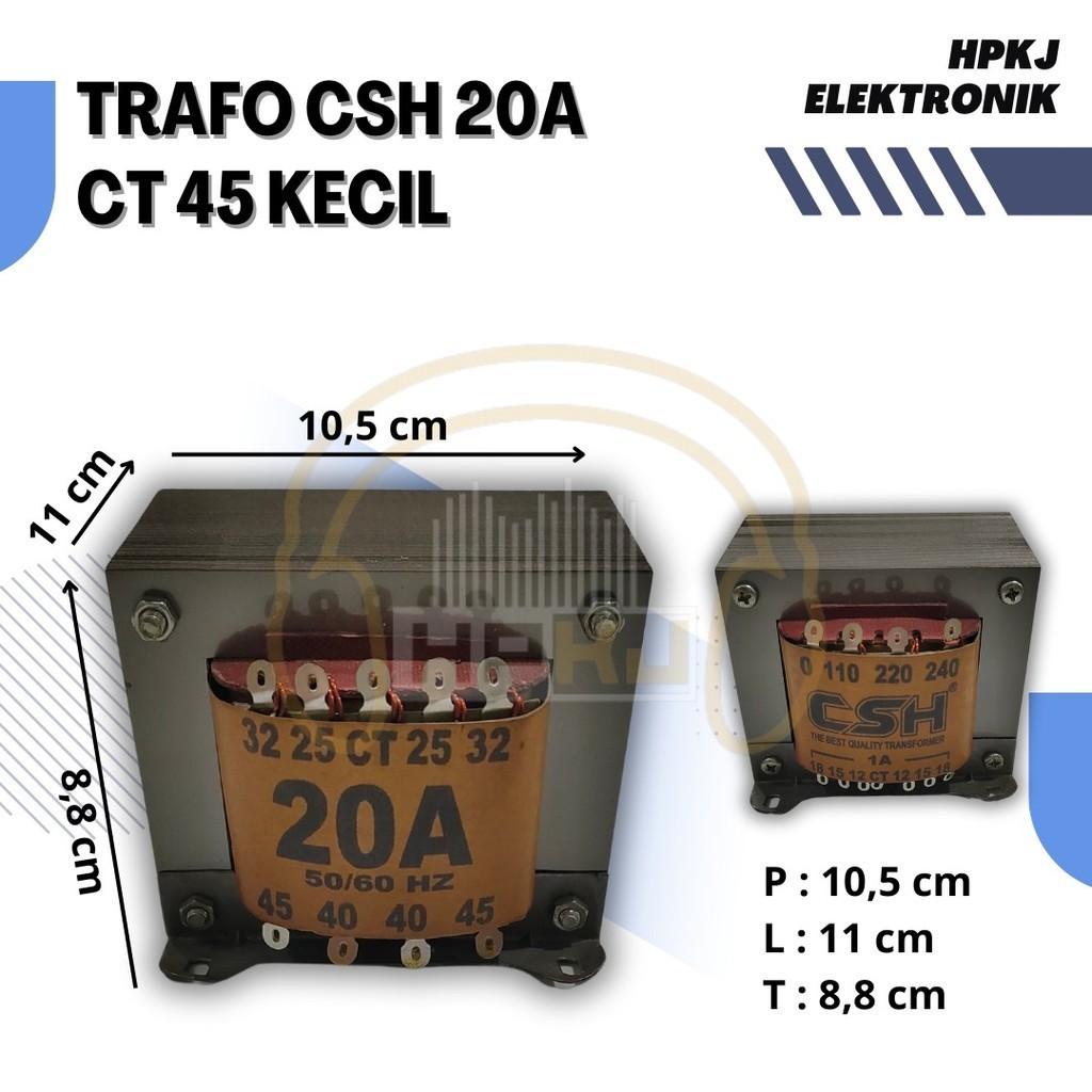 Jual TRAFO TRANSFORMER CSH 20A CT 45 KECIL 20 AMPERE 20AH 45V 45 VOLT CT MURNI KECIL | Shopee ...