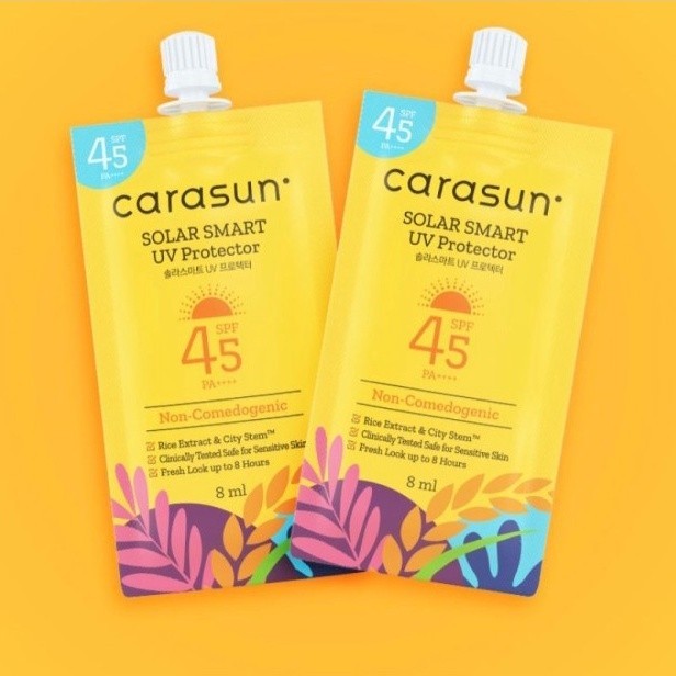 Jual [SACHET] CARASUN SOLAR SMART UV Protector Sunscreen SPF 45 PA++++ - 8 ML | Shopee Indonesia