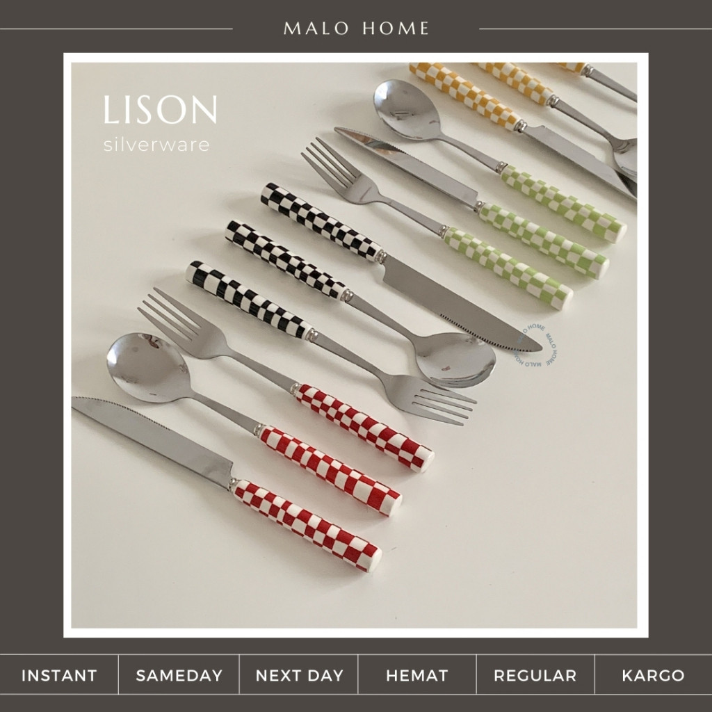 Jual MALOHOME - LISON Cutlery Spoon Fork Knit [SATUAN/ SET] Sendok ...