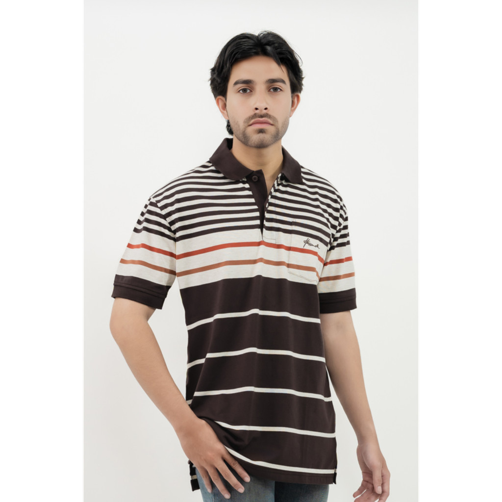 Jual Hassenda Kaos Polo Pria Salur Jonah Choco Brown | Shopee Indonesia