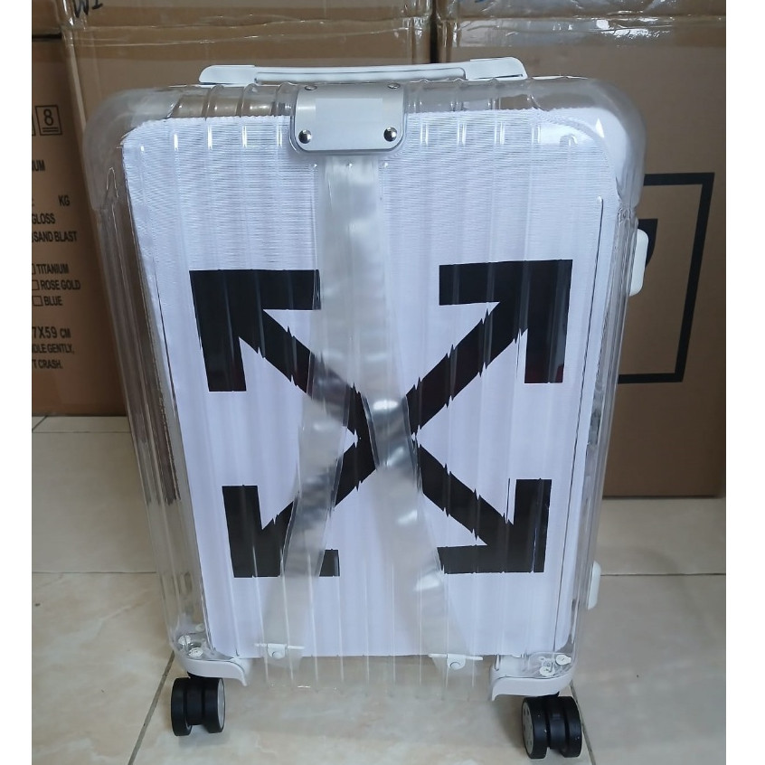 Jual Promo RIM*WA x OFF WHITE TRANSPARENT LUGGAGE (WHITE) | Shopee ...