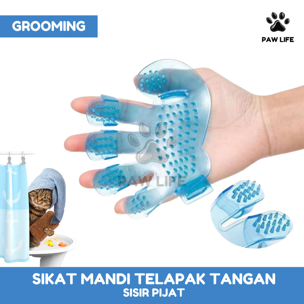 Jual PL Sikat Mandi Kucing Telapak Tangan Silikon Sisir Pijat Bulu ...
