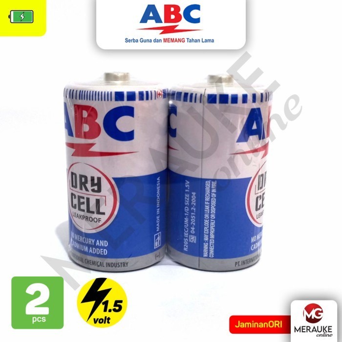 Jual Baterai ABC Biru Dry Cell R20S Besar - Isi 2 | Shopee Indonesia