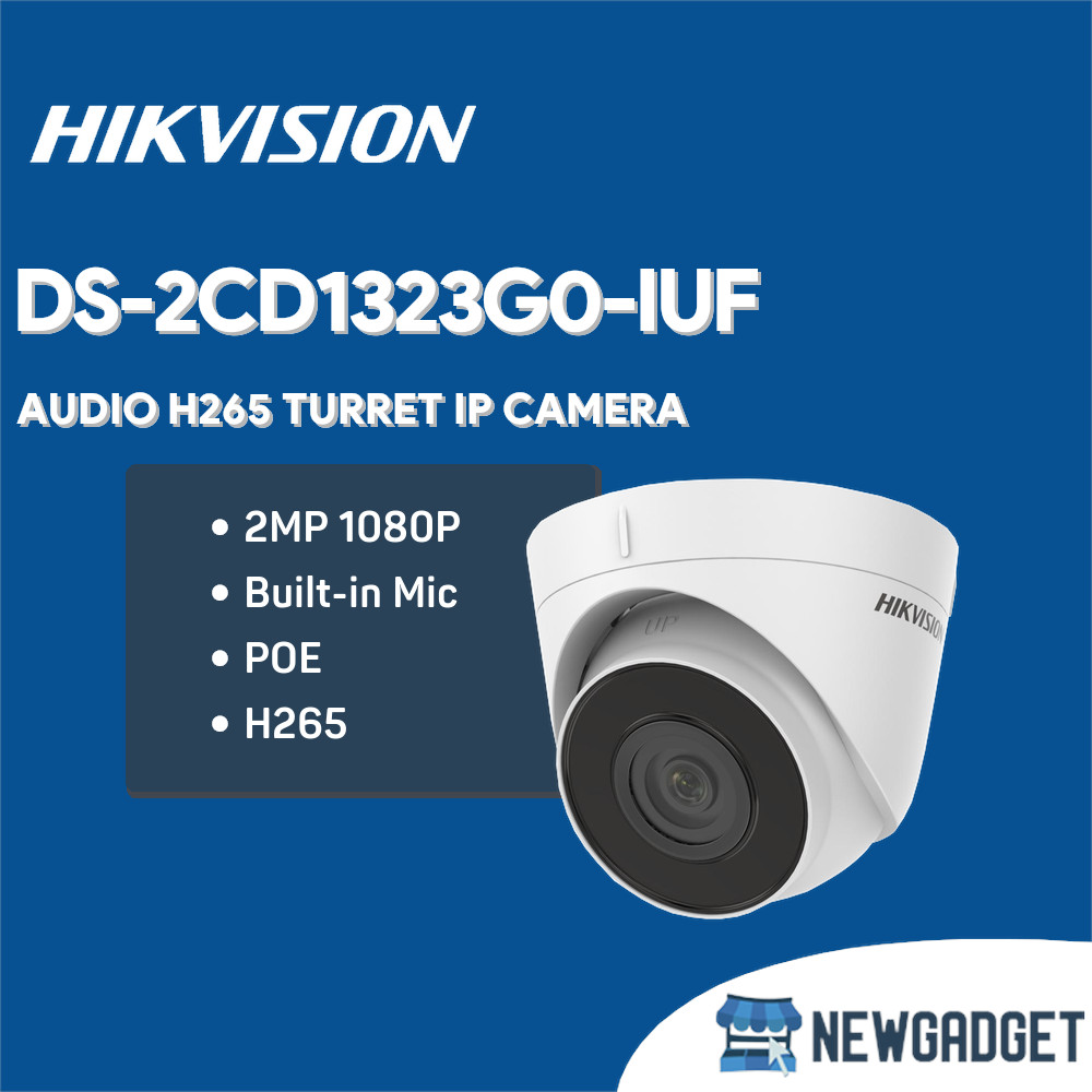 Jual HIKVISION DS-2CD1323G0-IUF 2MP BUILD-IN MIC TURRET NETWORK CAMERA ...