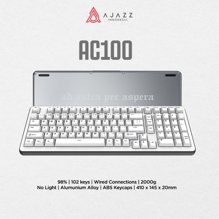 Jual Ajazz AC100 98% Layout Aluminium CNC Mechanical Keyboard Wired No ...