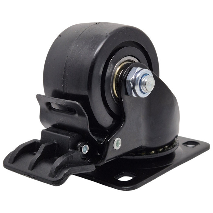 Jual Roda Nilon Black Heavy Duty 3 inch hidup+Rem Swivel Brake 360 ...