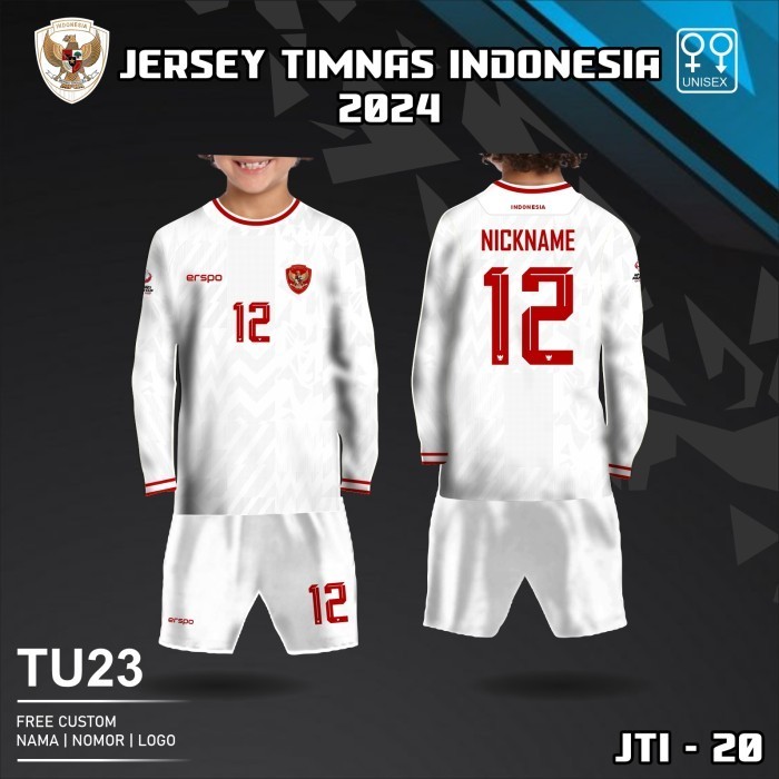 Jual Setelan jersey anak timnas indonesia terbaru baju kaos bola anak piala asia U23 2024 lengan ...