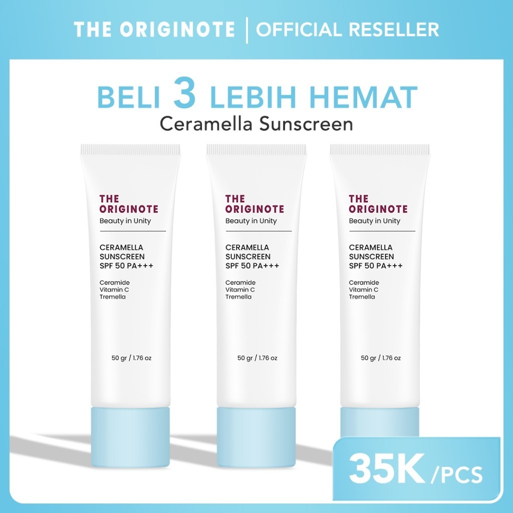 Jual The Originote Bundle 3pcs Ceramella Sunscreen SPF 50 PA ...