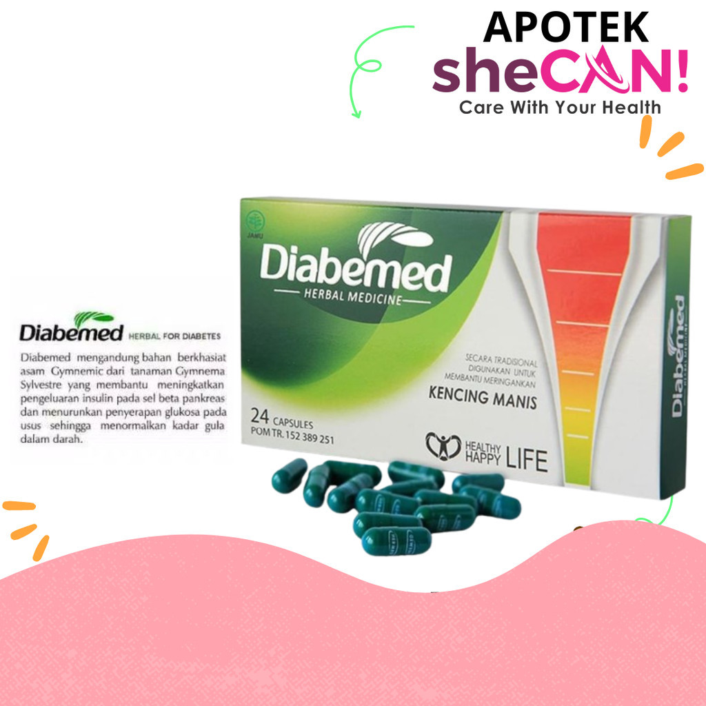 Jual DIABEMED - 24 KAPSUL - OBAT DIABETES, KENCING MANIS, MENURUNKAN ...
