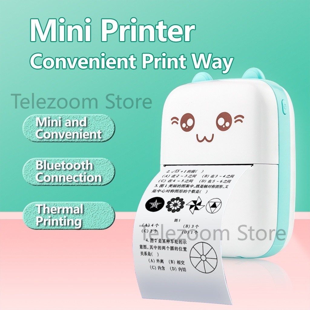 Jual Mini Thermal Printer Bluetooth Printer Portable Tanpa Tinta ...