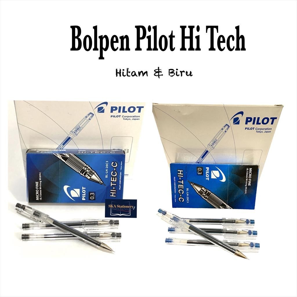 Jual Bolpen/Ballpoint/Pulpen/Ballpe n Pilot Hi-Tech 0.3 Hitam Biru (Pcs) | Shopee Indonesia
