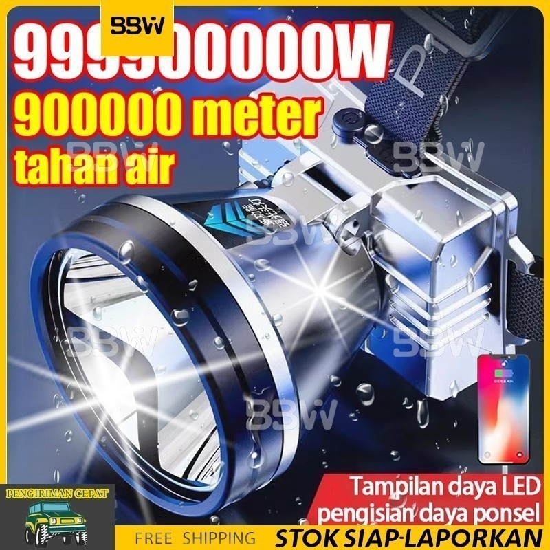 Jual Senter Kepala LED YR 500W Super Terang - Baterai Bawaan Besar ...