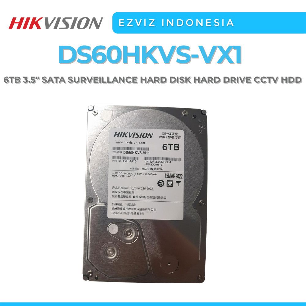 Jual HIKVISION DS60HKVS-VX1 6TB 3.5" SATA SURVEILLANCE HARD DISK HARD ...