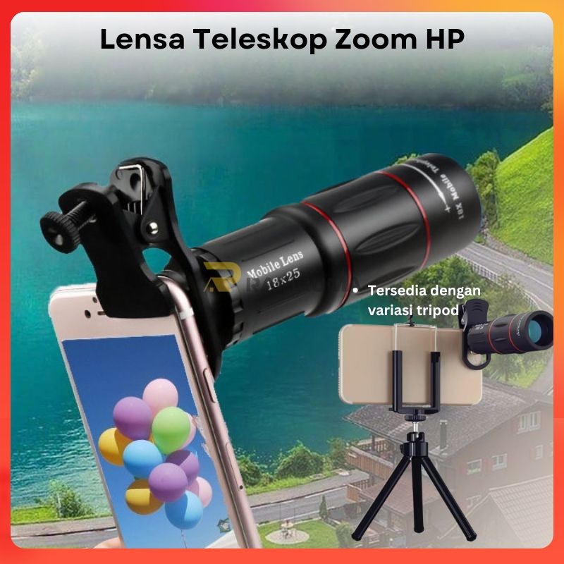 Jual Lensa Teleskop Zoom HP 18x 28x 36x Premium Berkualitas / Telescope ...