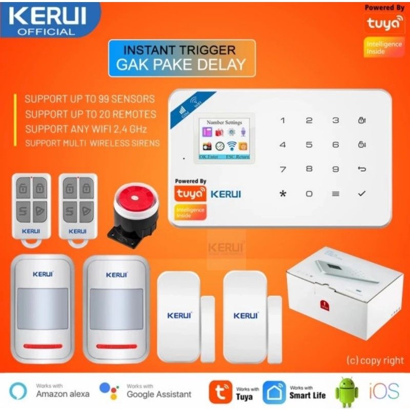 Jual Kerui W181 Tuya WiFi GSM Wireless Sensor Smart Alarm | Shopee Indonesia