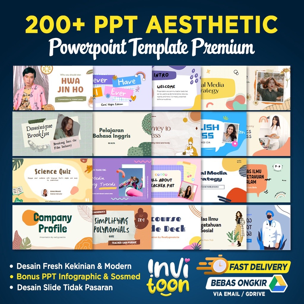 Jual 200+ Template (Powerpoint) PPT Aesthetic kekinian Premium estetik ...