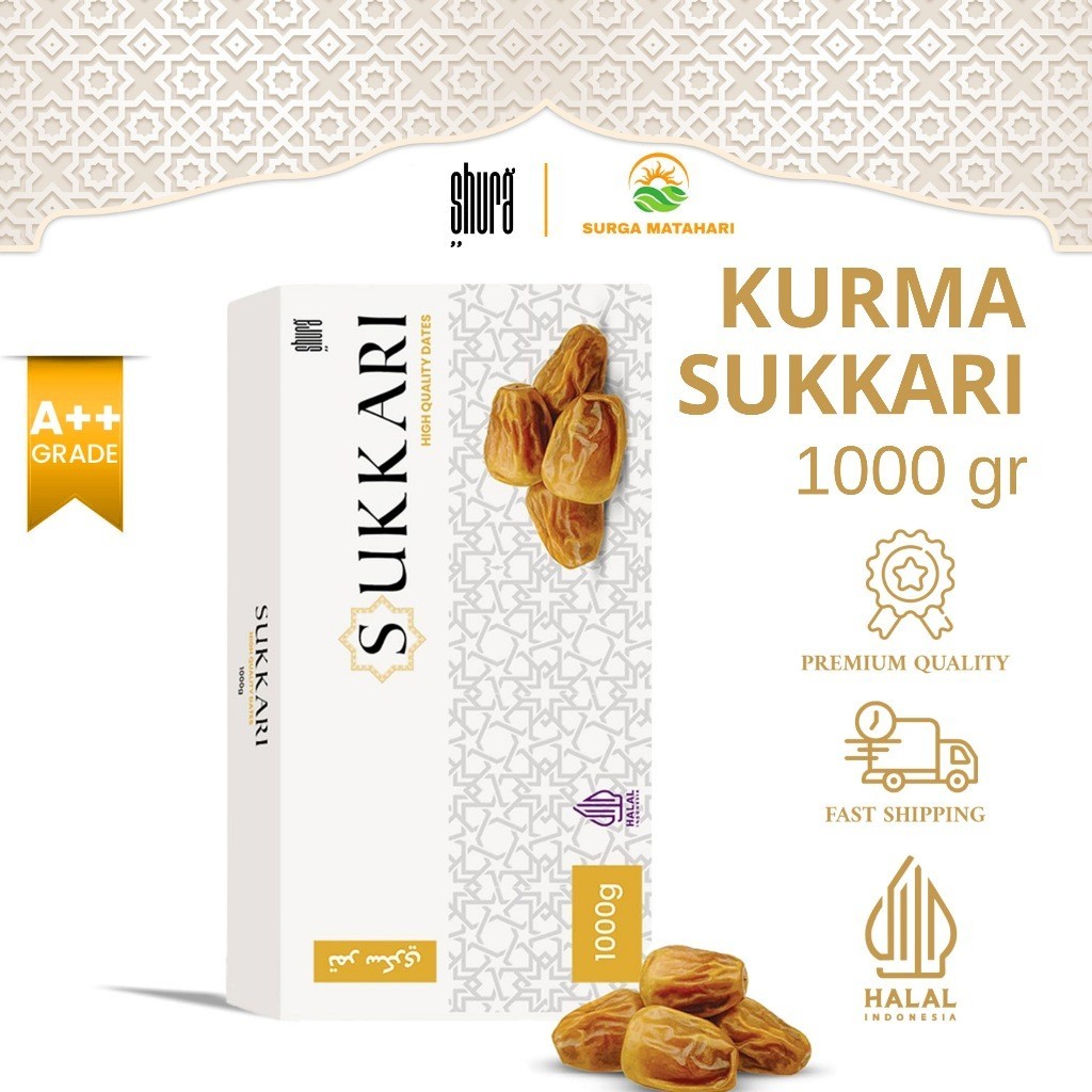 Jual Shura Kurma Sukkari Box 1kg Premium Sukkari Dates Kurma Raja ...