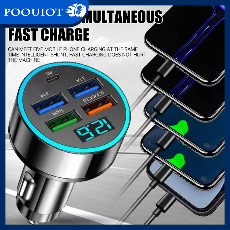 Jual Charger Mobil 4USB 3.1A 12V-24V With Digital LED Original Colokan ...