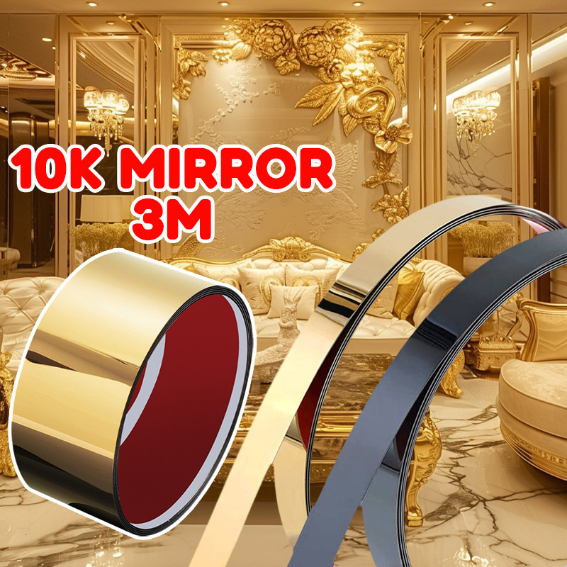 Jual 3M List Plat Strip Mirror Gold Stiker Besi Tahan Karat / Stainless ...