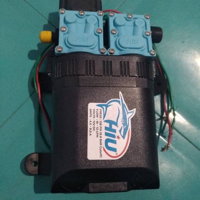 Jual Pompa air DC HIU original double pump 12V 8A 138Psi cuci motor AC ...