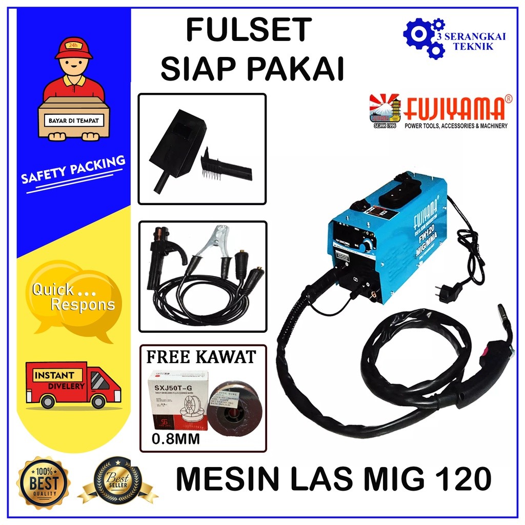 Jual Mesin Las MIG FUJIYAMA FW 120 CO Tanpa Gas Bisa MMA Dan Stainless | Shopee Indonesia