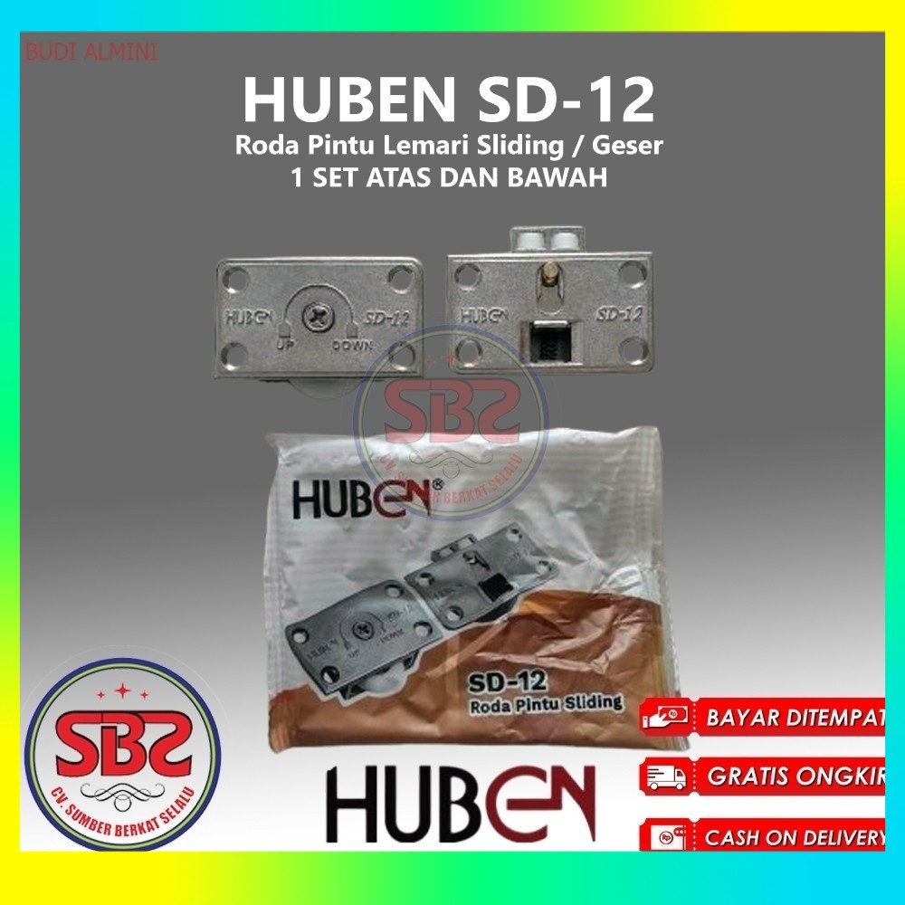 Jual Roda Sliding SD12 SD-12 SD 12 Huben / Roda Sliding Rel Aluminium HUBEN SD02 U dan M / Roda ...
