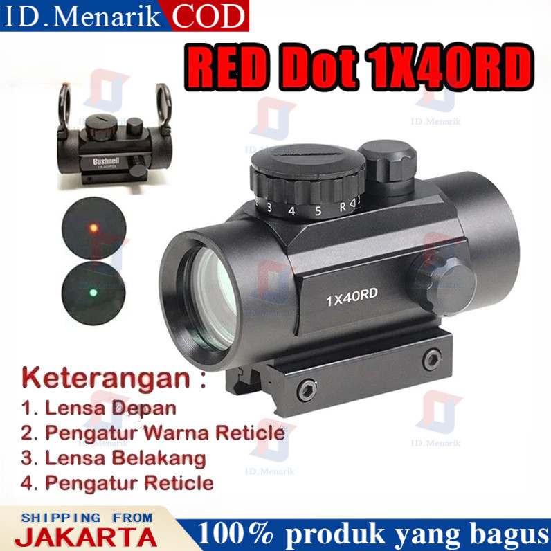 Jual Teleskop GSR 1X40RD / Teleskop Bushnell 1x40 Green dot hologram ...