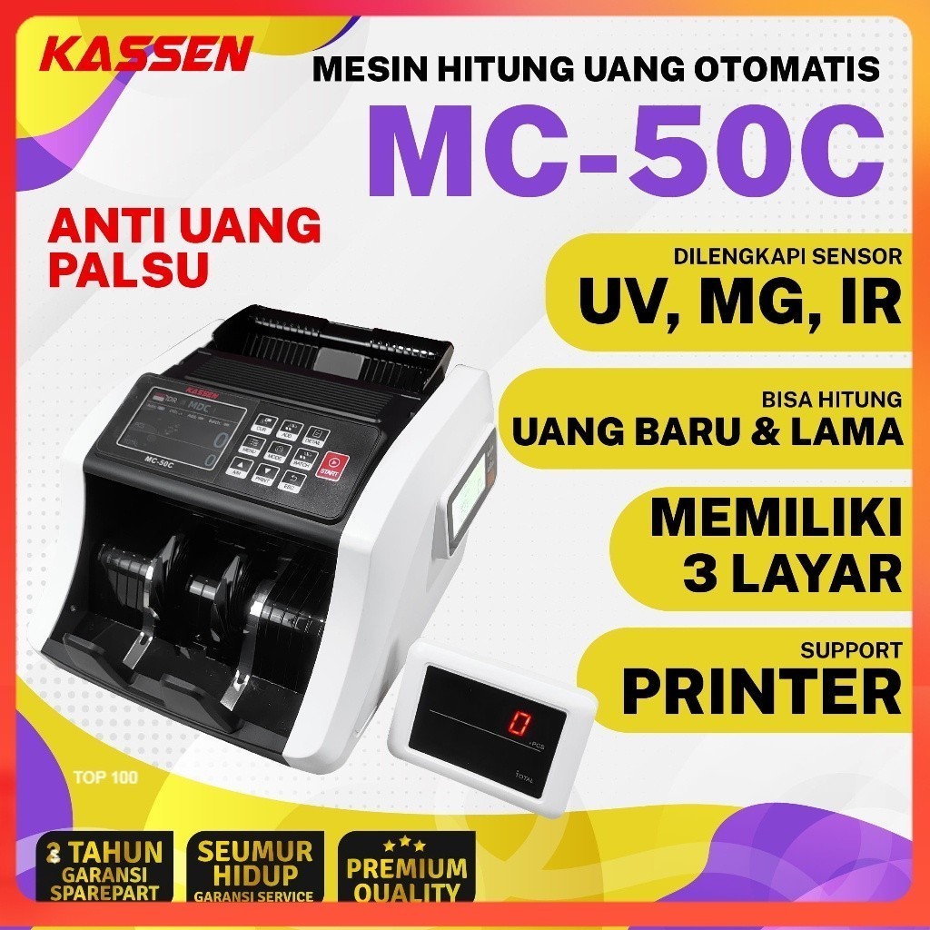 Jual Mesin hitung uang otomatis Kassen MC-50C | Shopee Indonesia