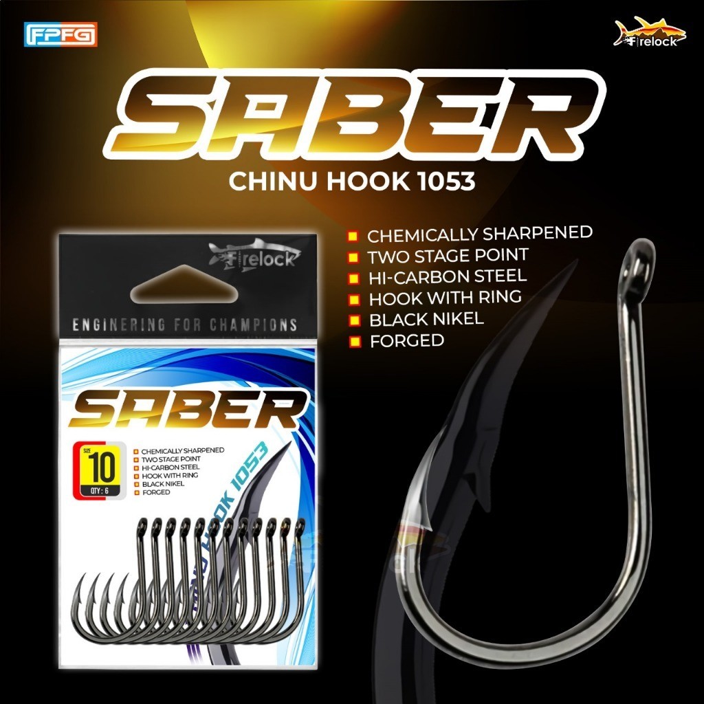 Jual Hook Saber Hook Firelock Kail Pancing Chinu 1053 Carbon Steel Kuat ...