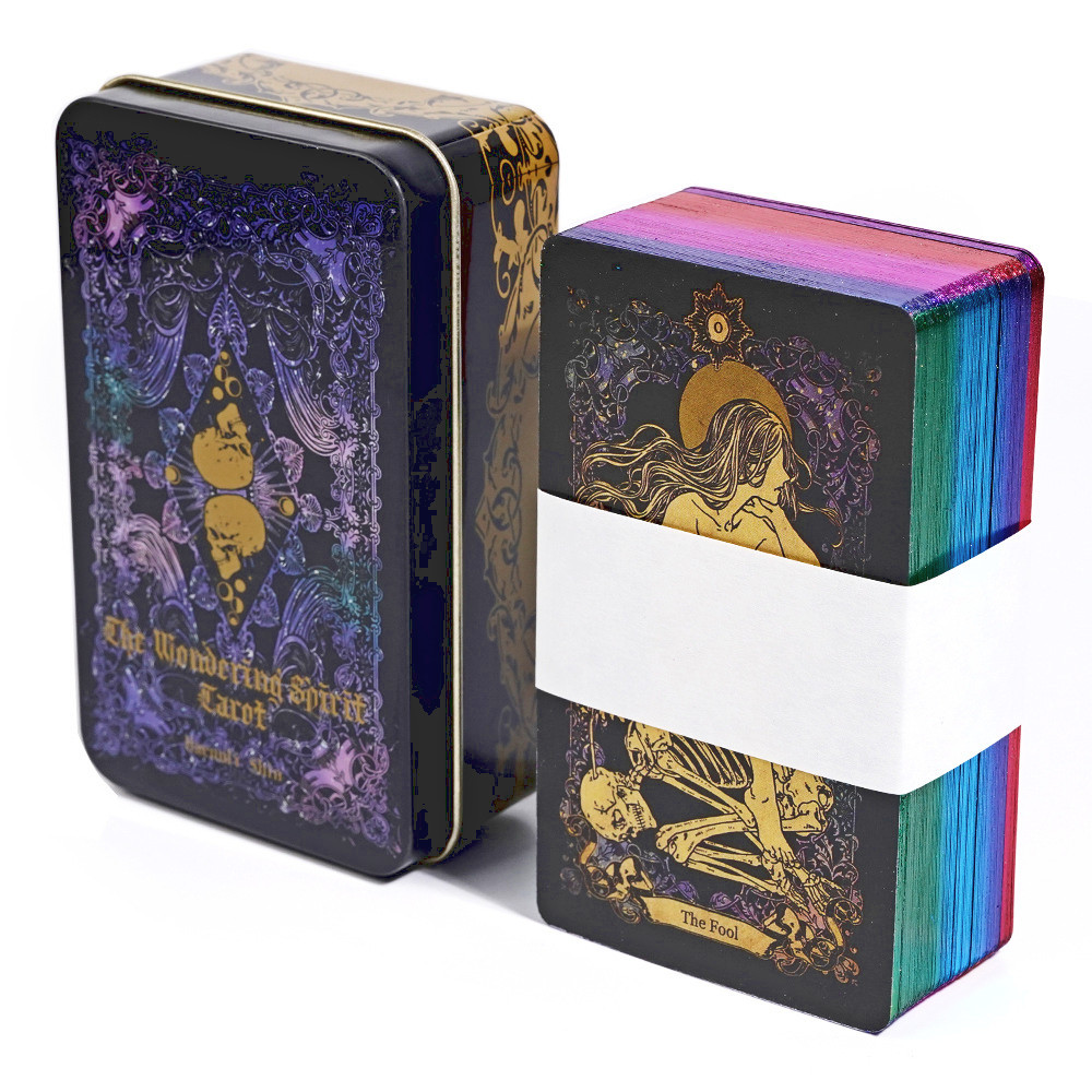 Jual 10.3*6cm Wandering Spirit Tarot Deck In A Tin Box with Guidebook ...