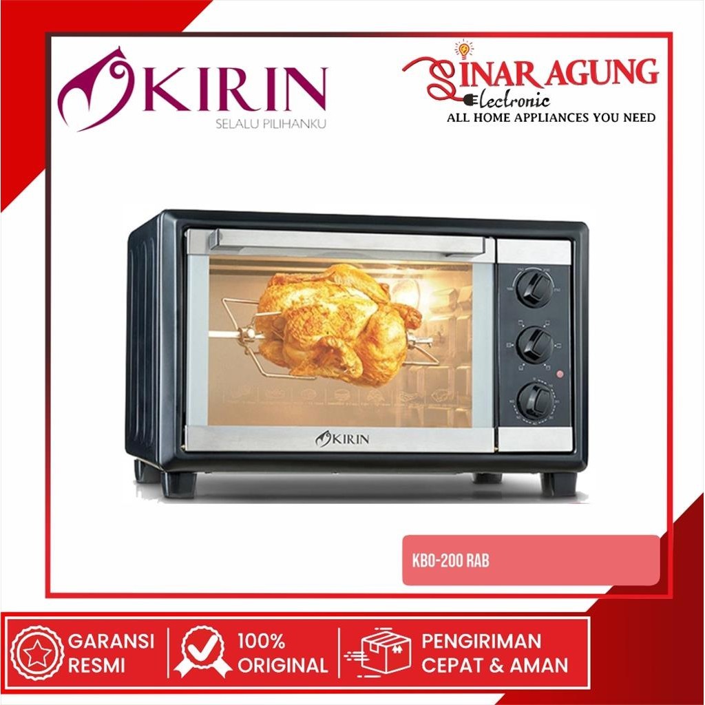 Jual [COD] OVEN LISTRIK KIRIN KBO200RAB / KBO200 / KBO-200 LOW WATT (20 LITER / HITAM) GARANSI ...