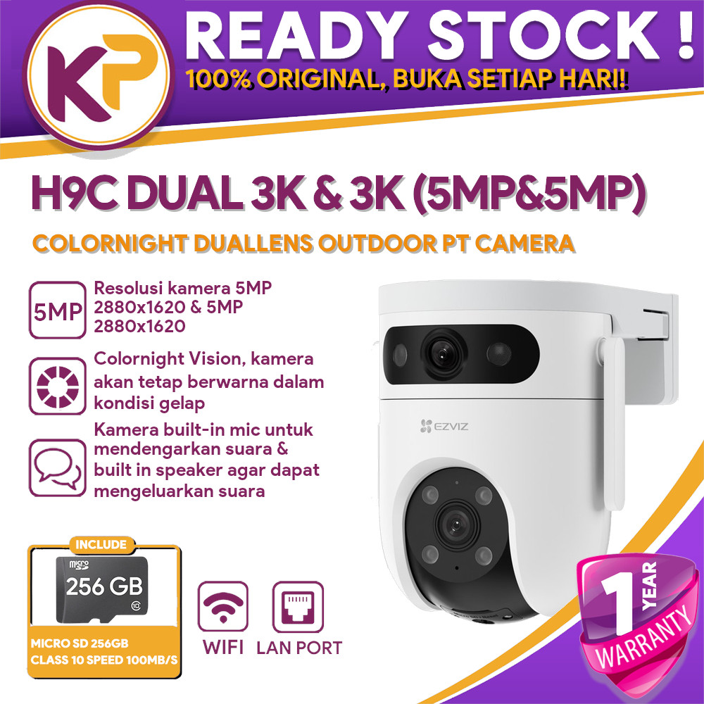 Jual EZVIZ H9C DUAL 3K & 3K (5MP&5MP) COLORNIGHT DUALLENS OUTDOOR PT ...