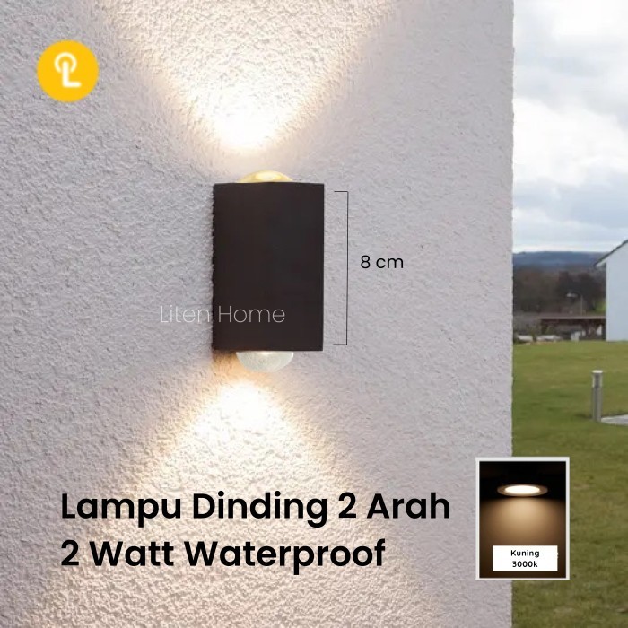 Jual Lampu Dinding LED 2 Arah Wall Light 2W Tembok Outdoor Taman Mini ...