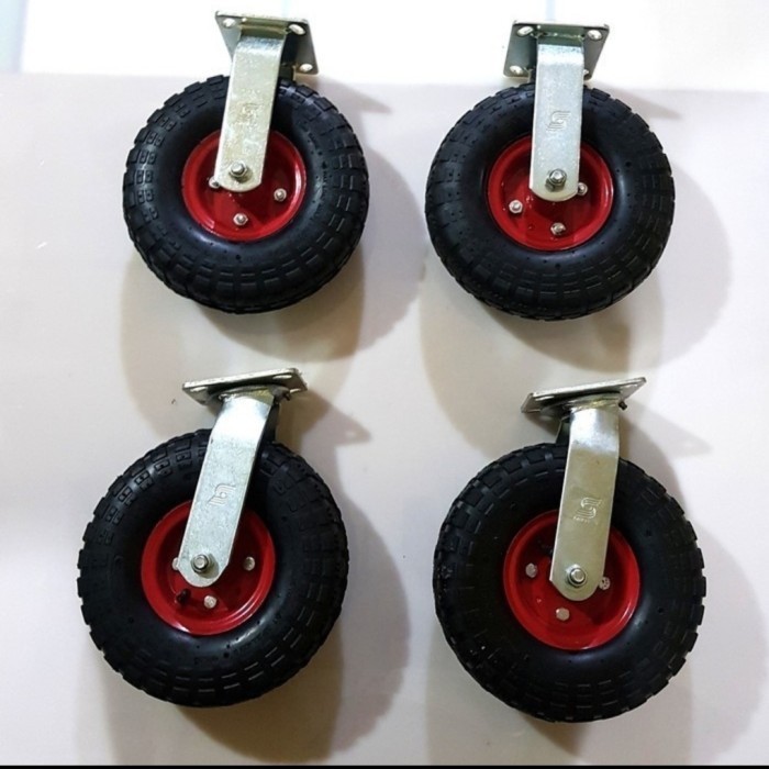 Jual Roda Troli Ban Angin 10 inch ( 2 Lurus 2 Muter ) | Shopee Indonesia