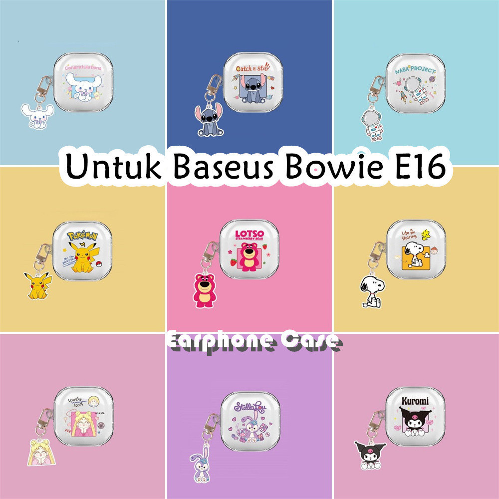 Jual 【distinctive】Untuk Baseus Bowie E16 Case transparan pola Lucu Kartun Soft Silicone Earphone ...