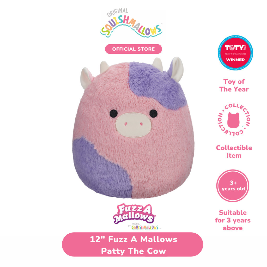 Jual Squishmallows Fuzz A Mallows Patty Cow 12 Inch - Boneka Sapi Bulu ...