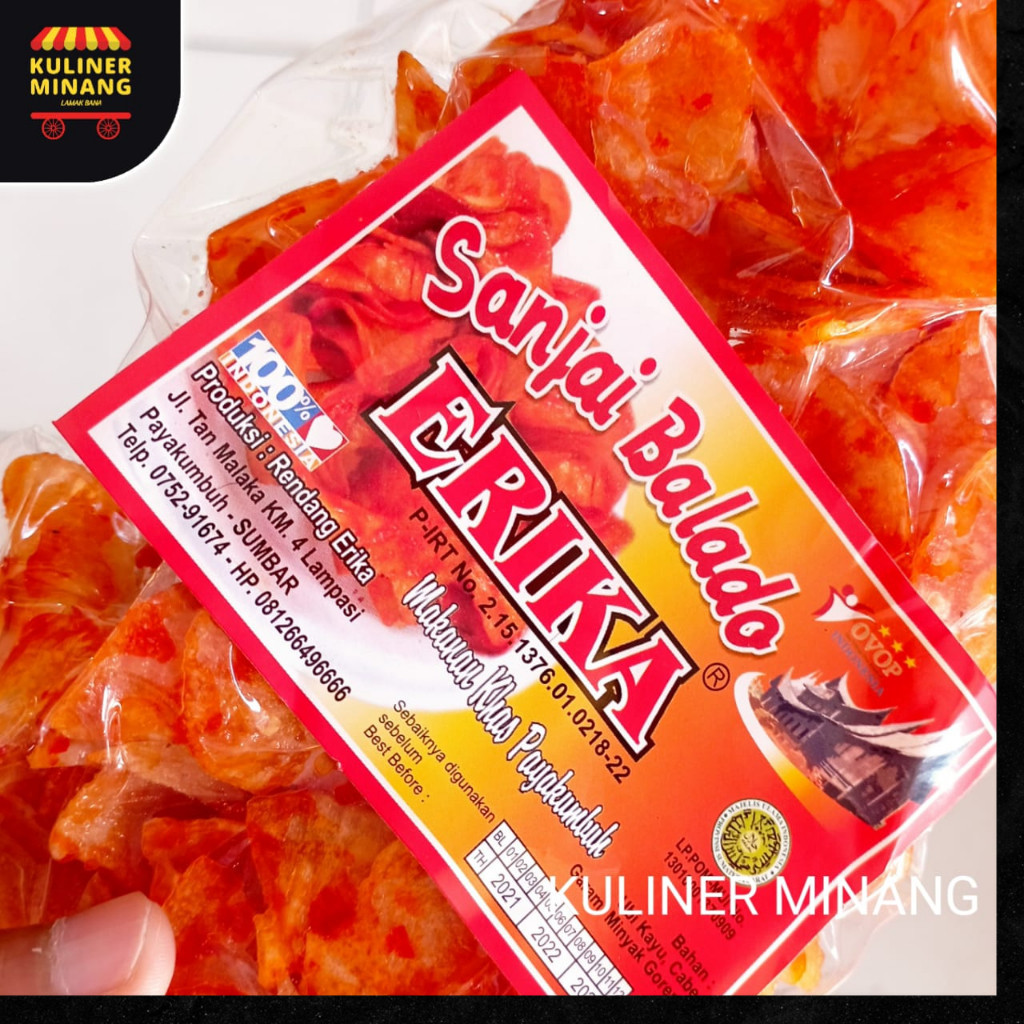 Jual Sanjai Balado Erika Cemilan Khas Kuliner Minang | Shopee Indonesia