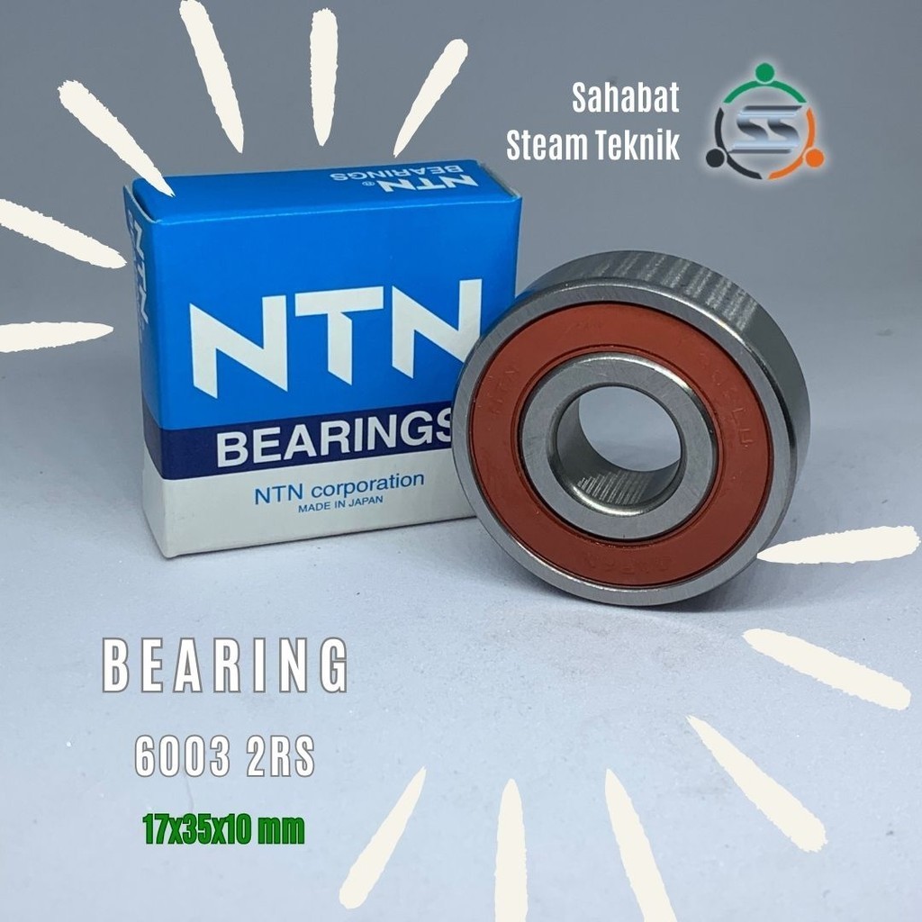 Jual Bearing NTN 6003 2RS Japan Bering Tutup Karet Dua Sisi Laher ...